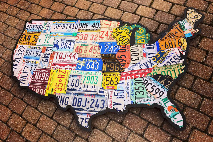 XXL License Plate Map of the USA - Custom Order – Design Turnpike LLC